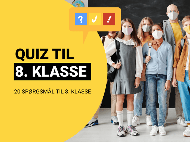Matematikquiz med 20 regnestykker til folkeskolen